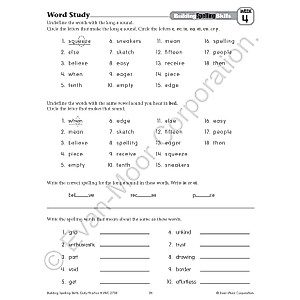 Evan-Moor Building Spelling Skills, Grade 4 - Homeschooling & Classroom Resource Workbook, Reproducible Worksheets, Teaching Edition, Spelling Strategies, Reading and Writing Skills