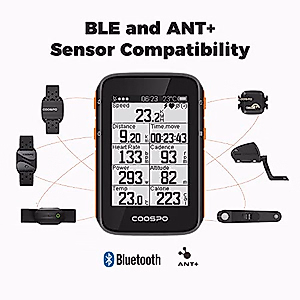 COOSPO Bike Computer Wireless GPS,Bike Speedometer with Auto Backlight, Bluetooth5.0 ANT Cycling GPS Computer,Bicycle Computer Wireless BC200 Bundle with CooSpo Cadence Speed Sensor …