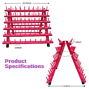 lightmay Braiding Hair Rack - Hair Extension Holder with 120 Pegs Multifunction Braiding Hair Holder Time Saving Extension Holder (120 Pegs, rose red)