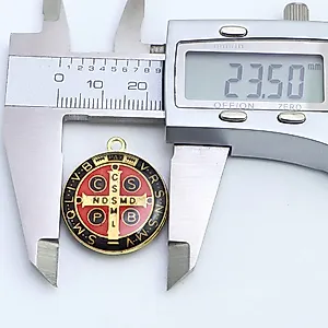 Glary 50pcs of Assorted Epoxy 1 inch Round Saint Benedict Medal Pendant Medal of St. Benedict