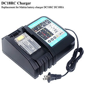 Elefly DC18RC Compatible with Makita 18V Battery Charger DC18RA DC18RD, Compatible with Makita 14.4V-18V LXT Lithium Battery BL1860 BL1850 BL1840 BL1830 BL1815 BL1430 BL1450