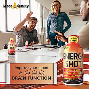 Grade A Quality Shots, Fruit Punch Flavor, Up to 7+ Hours of Energy, 1.93 Fl Oz, 12 Count
