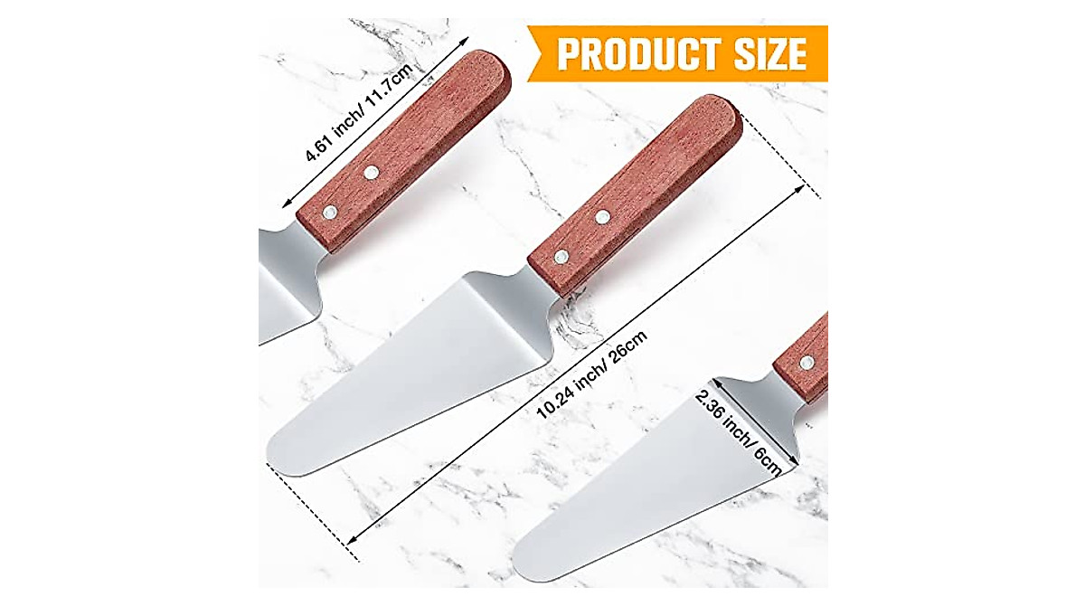 20 Packs Wood Handle Pizza Pie Server Stainless Steel Pizza Spatula ...
