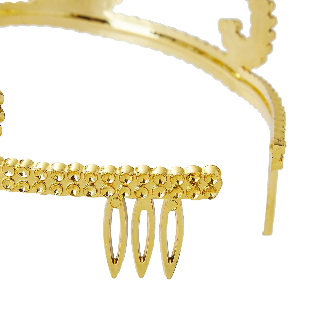 BLUE PANDA 4-Pieces King and Queen Crowns Set for Kids - Gold Crowns and Tiara for Royal Theme Birthday Party Costume Accessories and Photo Booth Props