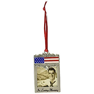Cathedral Art Patriotic Picture Photo Frame Memorial Ornament, Silver, 1-3/4"
