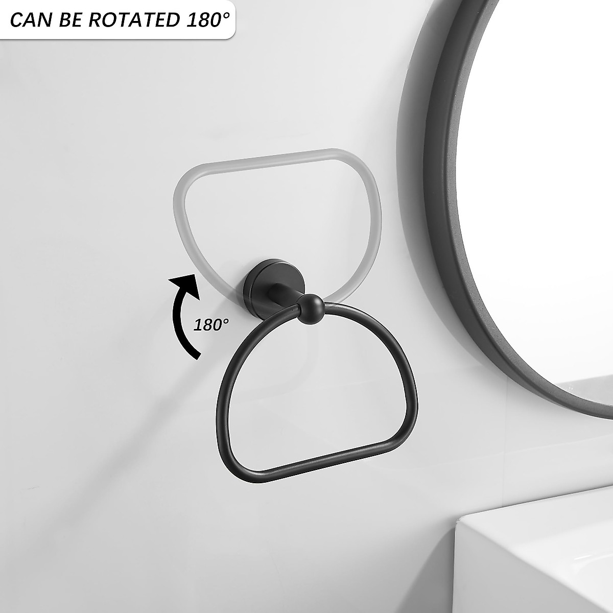 Leyden Matte Black Toilet Paper Holder and Hand Towel Holder, 2 Pieces Bathroom Hardware Accessories Set, SUS304 Stainless Steel Sturdy Wall Mount Toilet Paper Roll Holder and Towel Rack