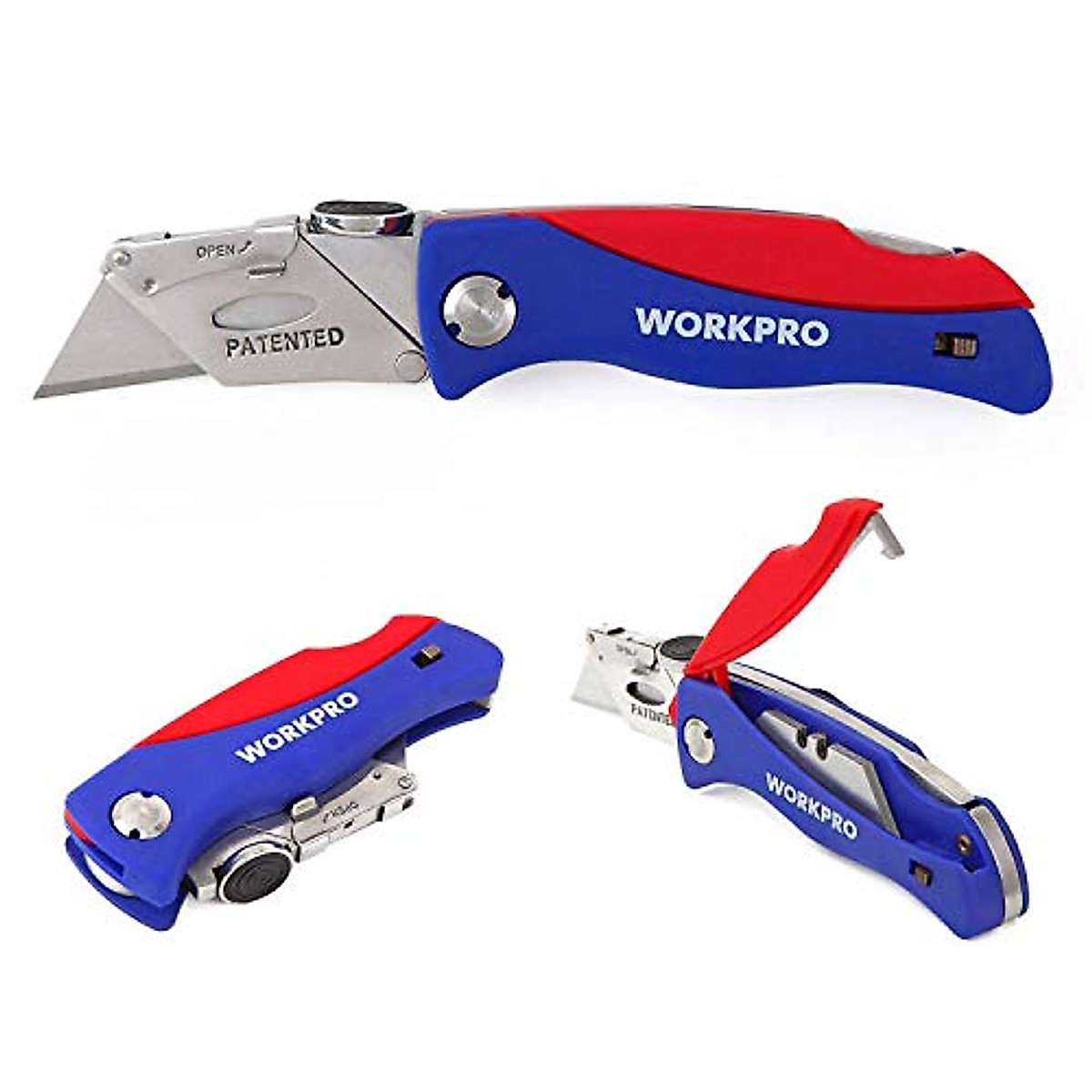 WORKPRO Folding Utility Knife & WORKPRO Folding Utility Knife, 15 Extra Blades Included