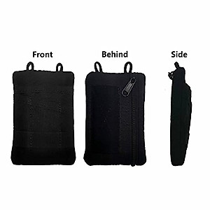 Tool EDC Pouch, EDC Pocket Organizer, Knife Case, EDC Pouch, Pocket Knife Case, Tactical Pouch Storage EDC Gears, Hold Flashlight, Pocket Knife, Tactical Pen, Notebook (Black,Only Bag)