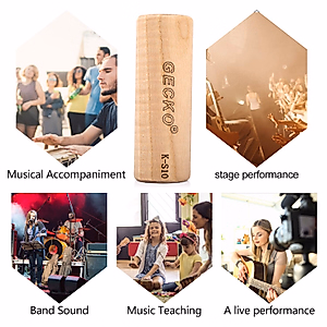 GECKO Maracas Sand Hammer Percussion Shaker Instrument, Wooden Natural Maracas for Adults, Used in Live Performances and Concerts, Suitable for Kahun Drummers, Guitarists and Singers