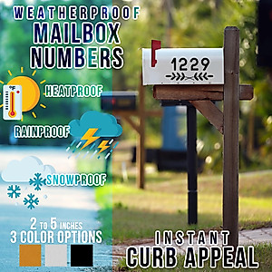 Decorful Mailbox Numbers for Outside - 3 Sets of 0-9 Waterproof Vinyl Mailbox Stickers - House Address Numbers for Mailbox - Strong Adhesive Peel and Stick Number Decals (Black, 2 Inch)