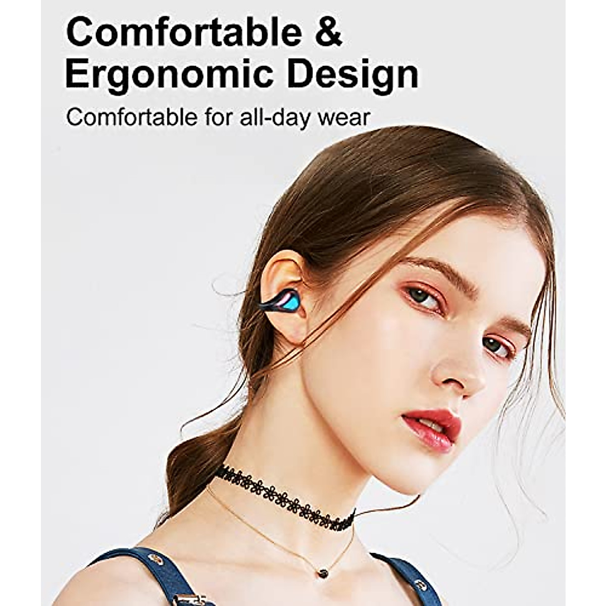 Single Bone Conduction Earbuds Open Ear Headphones Wireless Bluetooth Workout Headphones Open Ear Earbuds Sweat Resistant for Sports Running Headphones Exercise Around Mini Sport Open Earbuds, Black