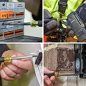 Klein Tools 32581 4-in-1 Electronics Screwdriver Set with Precision Machines Bits: 2 Slotted, 2 Phillips, and Cushion Grip Handles, 4-Piece