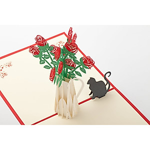 3D Pop Up Card, Flower Card, Rose Card, Cat Card, Birthday Card, Celebration Card, Appreciation Card, Greeting Card, Thank You Card