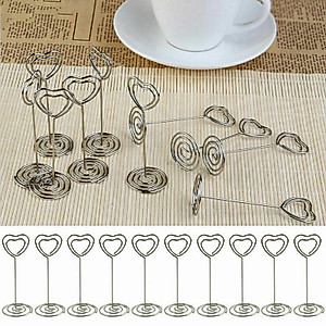 Leyeet Table Number Card Holders, 10pcs Table Photo Holder Table Picture Holder Wire Photo Holder Clips Memo Note Photo Stand for Party Wedding Table Decorations