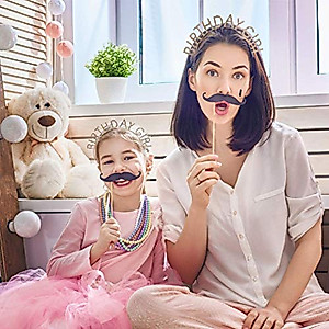 AOPRIE Birthday Crwon for Women Gold Happy Birthday Princess Crown Rhinestone Accessories Birthday Girl Headband Birthday Tiara for Women Girls