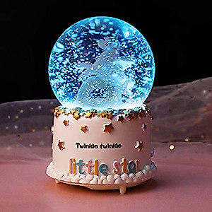 Unicorn Snow Globe, VECU 3.14 Inch Unicorn Music Snow Globes with Automatic Snowfull,Christmas Birthday Gift for Girl Boy