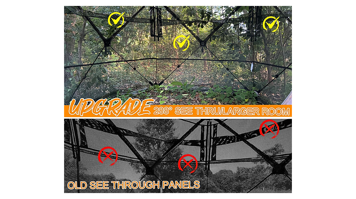 HUNT MONSTER 5 Side Hunting Blind 1-4 Person with Tri-Leg Hunting Stool ...