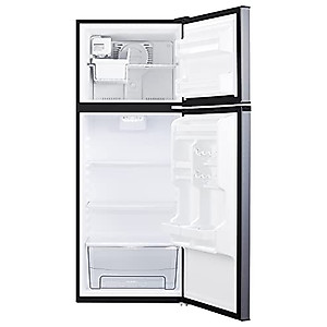 Summit Appliance FF1091WIM 24" Wide Top Mount Frost-Free Refrigerator-Freezer with Icemaker in White Finish, Adjustable Glass Shelves, Adjustable Freezer Thermostat, Interior LED Lighting