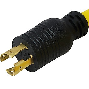 Conntek YL1430520S 30 4 Prong to 15/20 Amp Generator Y-Adapter, Yellow/Blue