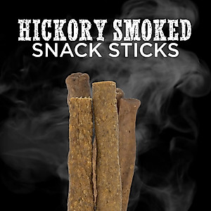 Premium Hickory Smoked Real Beef Dog Treats - Bully Snap Stick, 20 Pack - Reward, Puppy & Dog Training Treats - USA Smoked & Packed - No Additives, 100% Natural, Healthy Rawhide-Free High Protein
