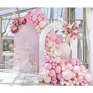 Bride Balloon Arch Garland Pastel Pink For Bridal Baby Shower Party Decoration Bobo Clear Nude Cream Double-Stuffed Girl Women Princess Ivory White