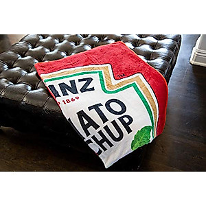 Heinz Ketchup Logo Plush Throw Blanket | Cozy Sherpa Wrap Covering for Sofa, Bed | Super Soft Lightweight Fleece Blanket | Geeky Home Decor | 45 x 60 Inches
