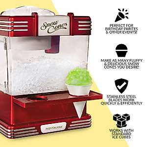 Nostalgia Cotton Candy and Snow Cone Machine Bundle - Retro Treat Makers