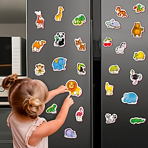 Little World Large Set of 28 Foam Fridge Magnets for Toddlers 1-3 - Refrigerator Magnets for Kids – Baby Magnets for Refrigerator 1 year old - Forest Magnetic Animals - Animal Magnets for Toddlers 1-3