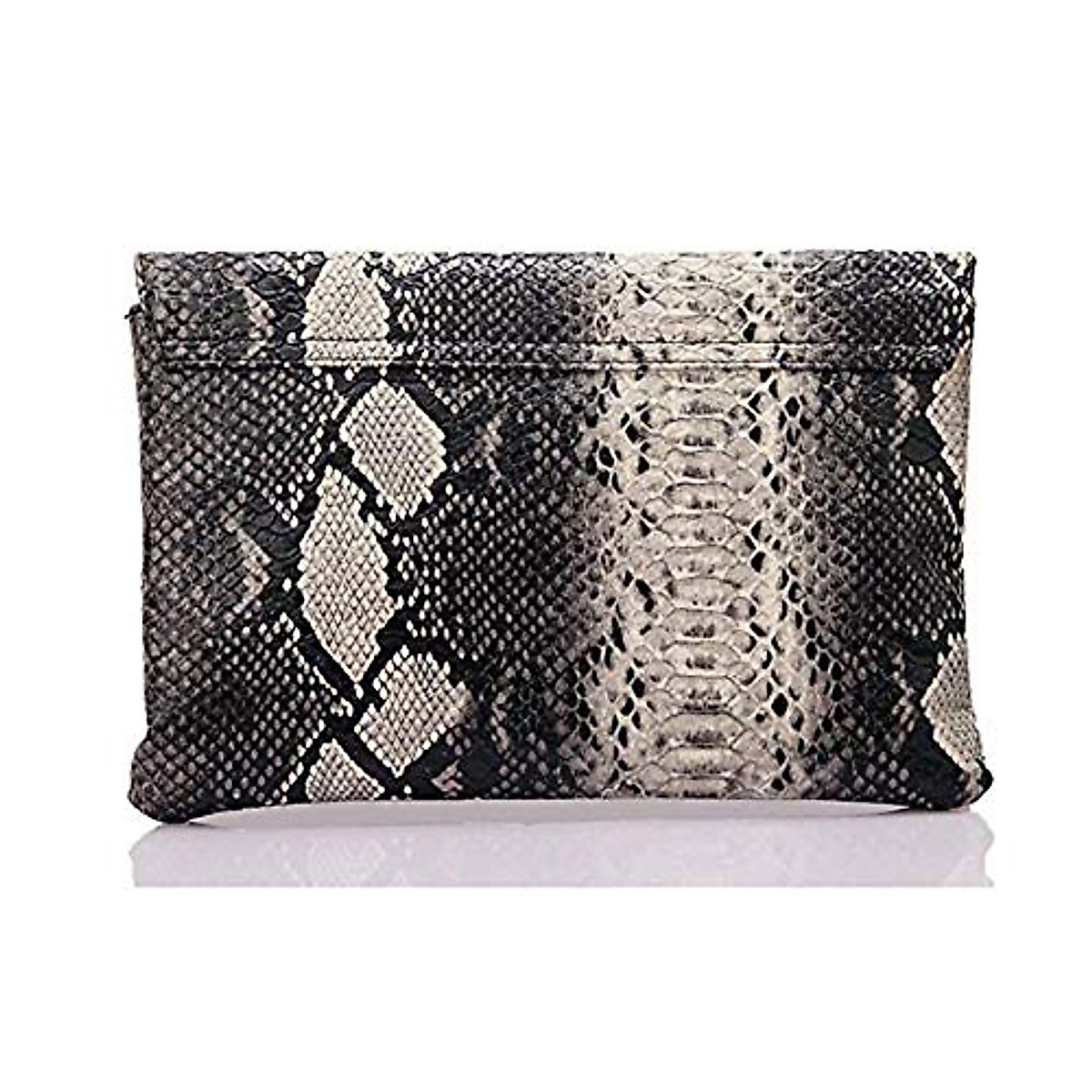 RARITYUS Women Large Envelop Clutch Snakeskin Handbag with Chain Strap Ladies Snakeskin Shoulder Crossbody Bag
