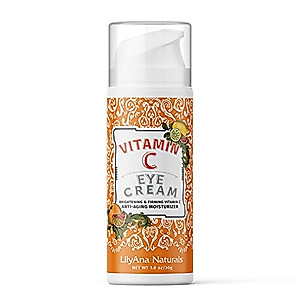 LilyAna Naturals New Formula Eye Cream for Dark Circles, Puffiness, Wrinkles and Bags - Anti-Aging and Hydrating - For Sensitive Skin - 1 oz - Made in USA