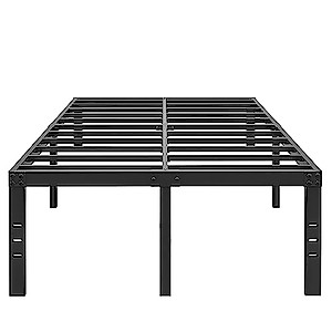 Nightell 18 Inches California King Platform Bed Frame, 2500 lbs Heavy Duty Steel Slat Support, Noise Free No Box Spring Needed, Easy Assembly Black