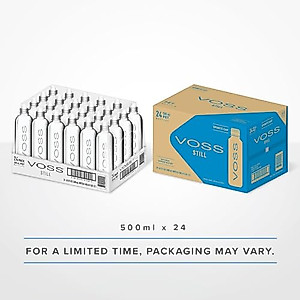 VOSS Premium Still Bottled Water - Pure, Crisp & Refreshing - BPA Free PET Plastic Water Bottles with Sports Cap for Easy, Spill-Free Drinking - Ideal for Gym, Running, Hiking - 500ml, Pack of 24