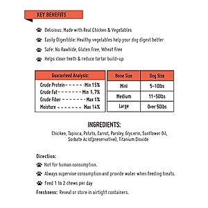 LuvChew Premium Dog Chew Treats Chicken Retriever Rolls for Large Dogs, Rawhide Free, Grain Free, Highly Digestible,Large 7" 2pcs/Pack x 2pack