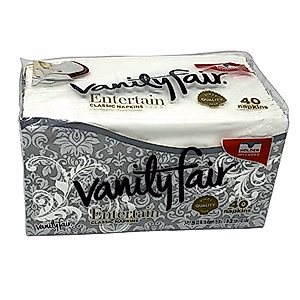 Vanity Fair Dinner Napkins, Pre Folded, 40 CT Silver (4)
