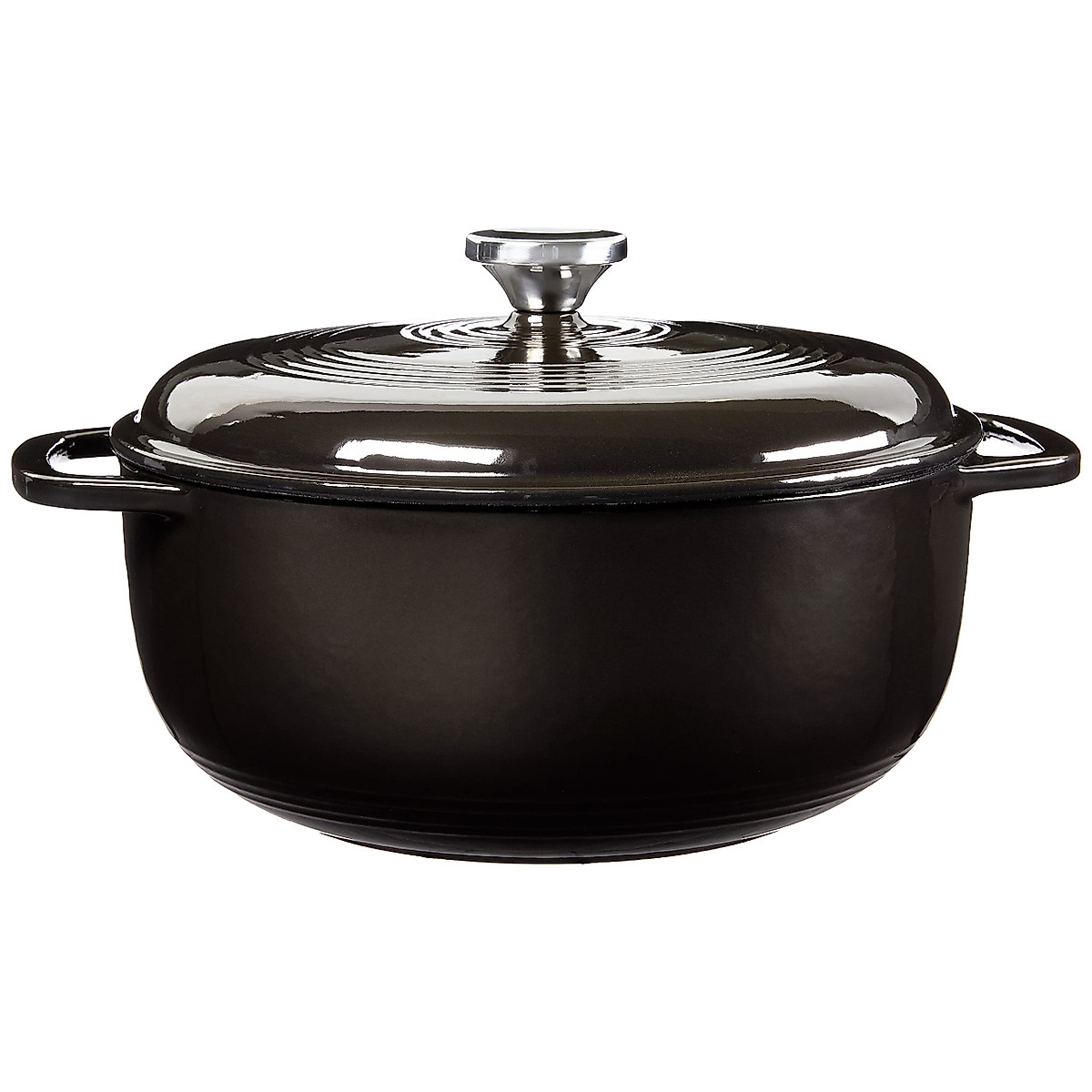 Lodge Manufacturing Company EC6D18 Enameled Dutch Oven, 6 qt, Midnight Chrome & Seasoned Cast Iron Care Kit