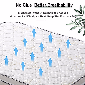 Enchantia 3.2in Coir Mattress Thickening, Natural 3E Coconut Firm Mattress Contains 6cm Coconut Palm Inner Core, Moderately Soft and Hard, Seamless Foldable Mattress for All Ages Queen Mattress