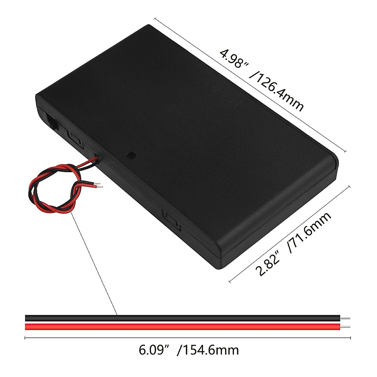 WMYCONGCONG 5 PCS 8 x 1.5V 12V AA Battery Holder Case Box with ON/Off Switch and Leads Wire