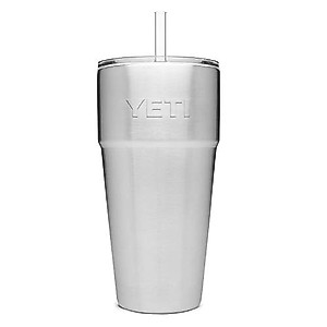 YETI Rambler 26 oz Straw Cup, Vacuum Insulated, Stainless Steel with Straw Lid, Stainless
