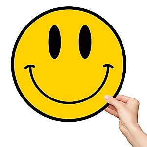 12" Smiley Face Murals Wall Decal Sticker Vinyl Smile Wall Decals Removable Peel and Stick Wall Stickers for Interior Car Window Laptop Luggage Baggage