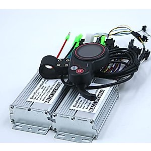 Bike Fender Dual Drive 36V/48V 350W BLDC Electric Scooter Controller E-Bike 2 pcs brushless Speed Driver and 1Pcs LCD Display one Set Mud Guards (Size : 36V Set)