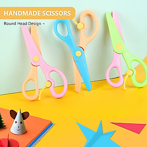 3Pcs Children's Hand Scissors,Kids Scissors,Preschool Training Scissors,Plastic Elastic Scissors,Pre-School Art Craft Kids / School Scissors