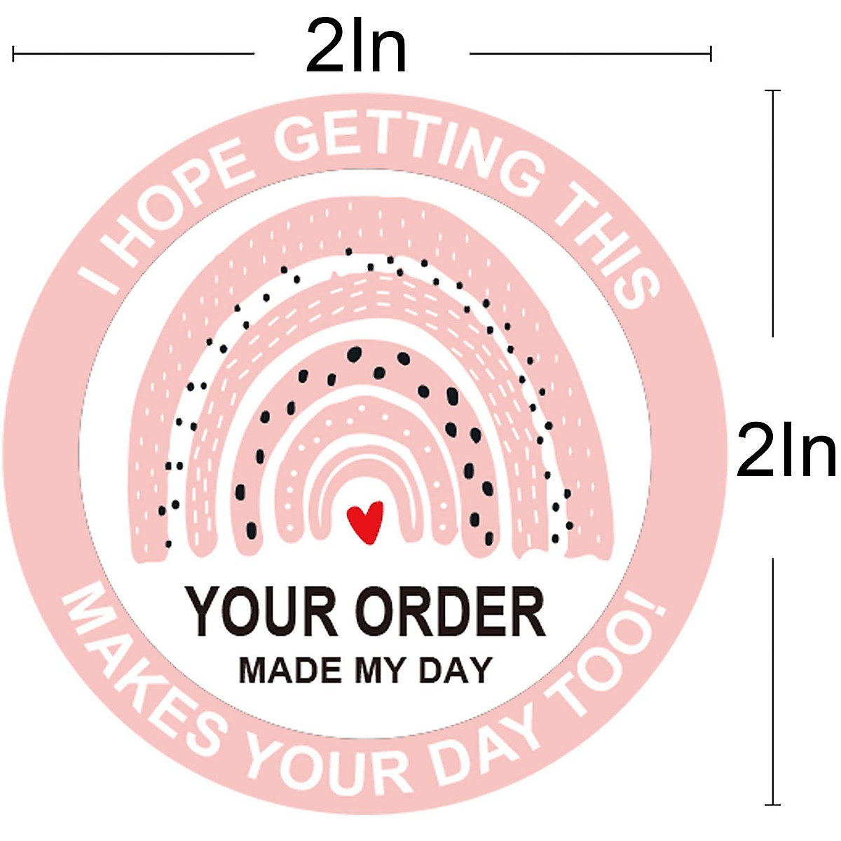 Your Order Made My Day Stickers 2" Thank You for Your Order Stickers-500 Pcs Boho Happy Mail Mailing Stickers Rainbow Decorative Business Thank You Stickers for Envelope Bag Seals Party Supplies