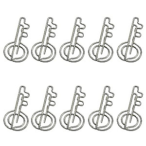 50 Piece Silver Key Shape Paper Clip,Plan Clip Stationery Office Supplies Accessories Bookmark Gift for Paper Photo File Test Paper Organization