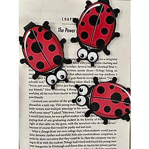 Ladybug Bookmarks - (Set of 20 Book Markers) Bulk Animal Bookmarks for Students, Kids, Teens, Girls & Boys. Ideal for Reading incentives, Birthday Favors, Reading Awards and Classroom Prizes!