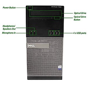 Dell Optiplex Desktop Computer Tower PC, Intel Core i5 3.10GHz, 16GB RAM, 128GB SSD + 500GB HDD, Windows 10, Nvidia GT730 Graphics Card, BTO Keyboard & Mouse, HDMI, BTO Wi-Fi (Renewed)