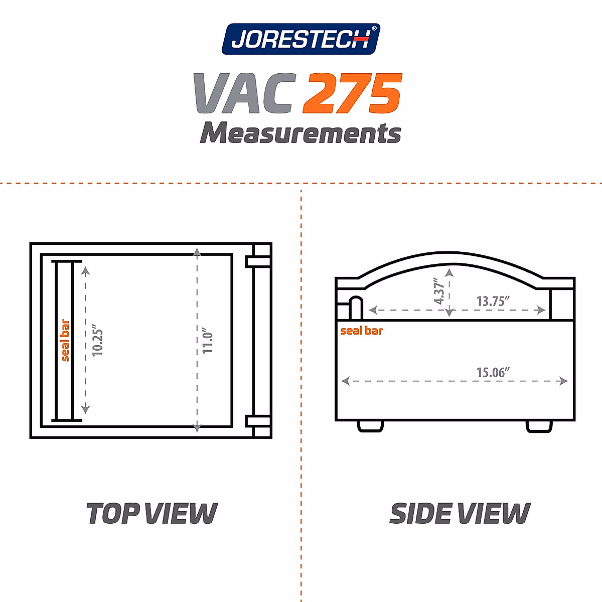JORESTECH CHAMBER VACUUM BAG SEALER WITH ROTARY PUMP AND EMBOSSING TECHNOLOGY