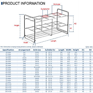 Adamas-Beta Stainless Steel Test Tube Rack,20 Place,5x4 Format,Wire Constructed,Outer Diameter Permitted of Tubes 29-31mm