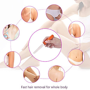 LAVEN Metal Straight Stainless Waxing Spatula Wax Applicator Spatula Wooden Handle Craft Stick for Body Hair Removal