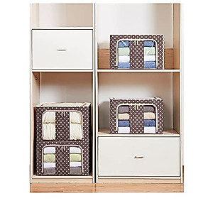 WEIJZ Storage Box for Clothes 66L Folding Storage Box for Oxford Containers Set Cloth 3-pack Stackable Clothing Organizer Clothes Storage Bins, Transparent, GZYF-WX1-53257