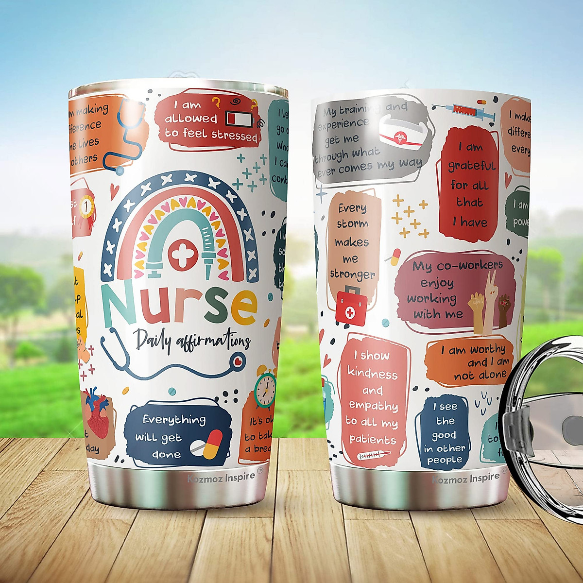 Nurse gift-Nurse accessories for work-gifts for nurses-nursing graduation gifts-nurses week-nursing gifts for new nurses- nurse cup- nurse appreciation gift Nurse Daily Affirmations Tumbler 20oz